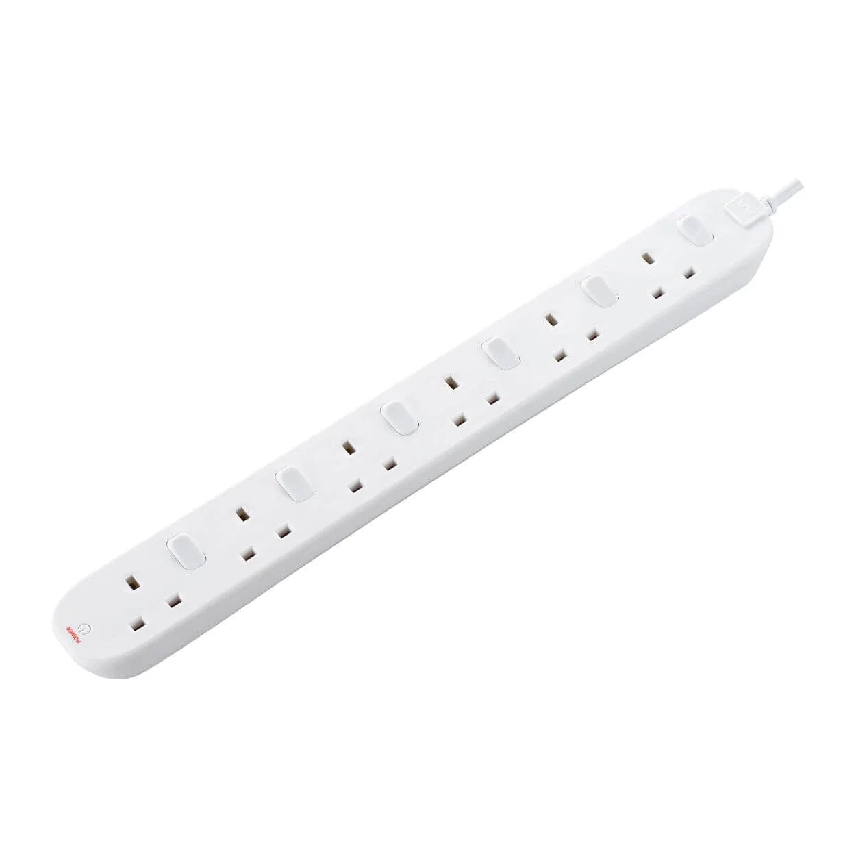 Masterplug 6 Socket 2m Extension Lead, Individual Switches & LED ...