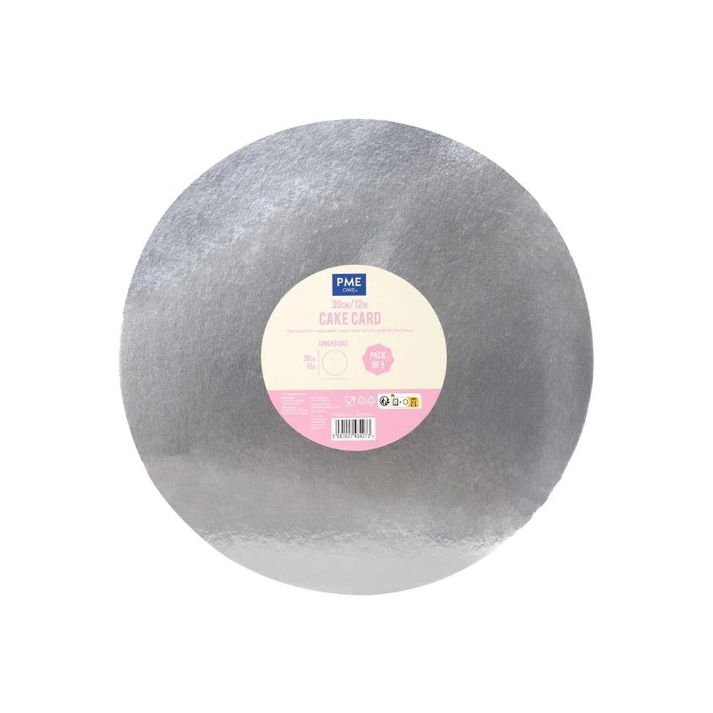 Pack of 5 Round Cake Cards, Silver (12" / 30cm) – Smyth's Homevalue