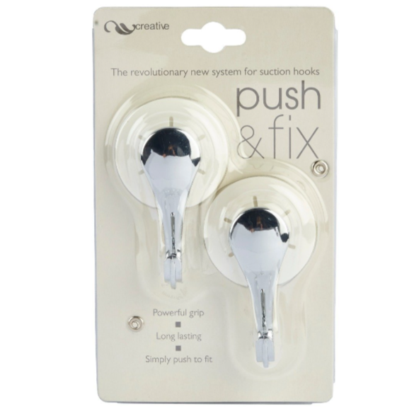 Creative Push and Fix Suction Hooks - 2 Pack – Smyth's Homevalue