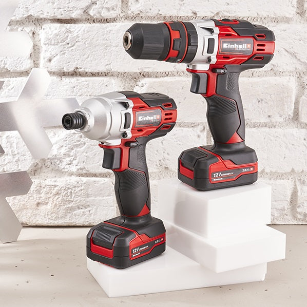 Einhell 12V Combi Drill & Impact Driver Set with 2 X 2Ah Batteries ...