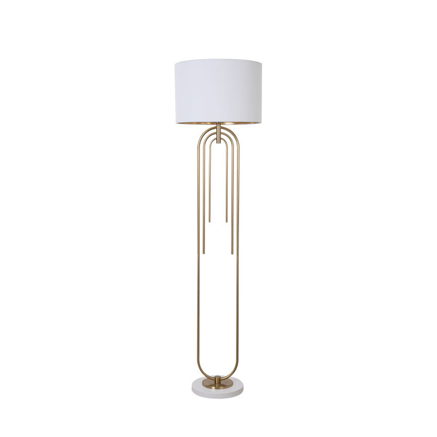 Roberta Matt Brass & White Floor Lamp – Smyth's Homevalue